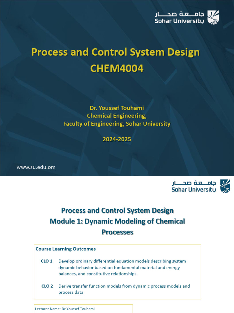 W2 - Dynamic Modeling of Chemical Processes - 2024 | PDF