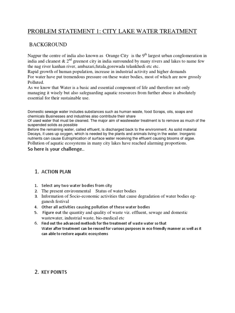 PDF of Problem Statements | Wastewater | Sewage | Free 30-day Trial ...