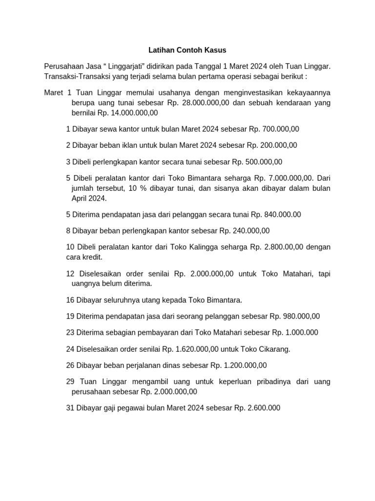 Latihan Contoh Kasus | PDF