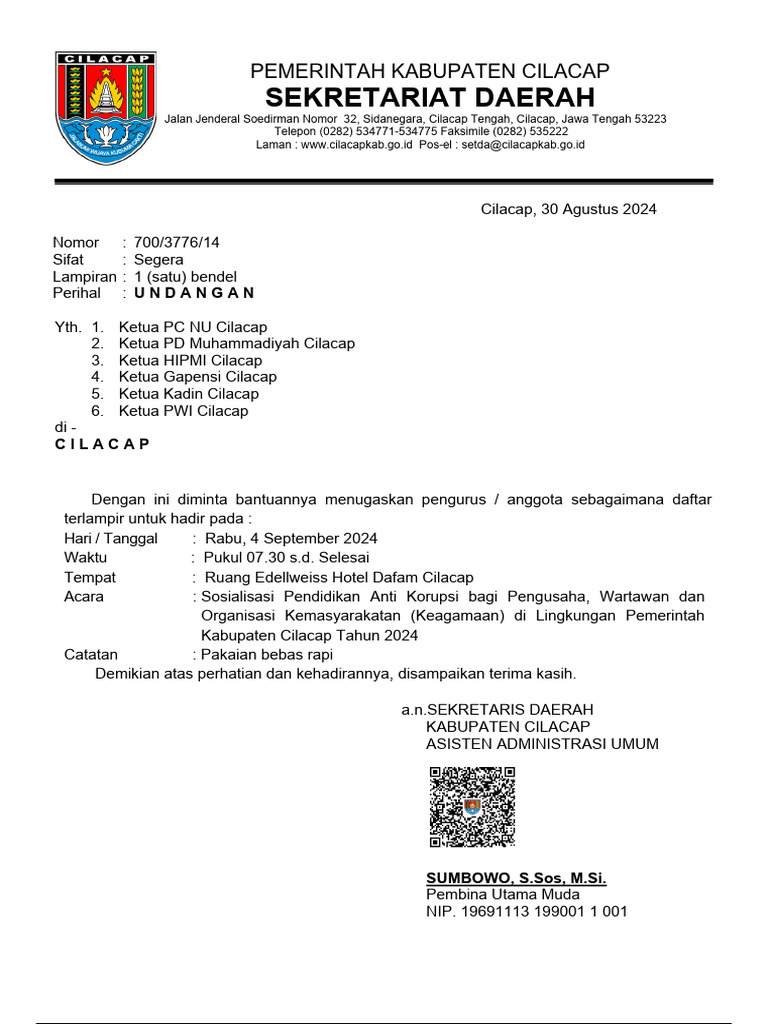 Undangan PAK Ormas Pengusaha Wartawan | PDF