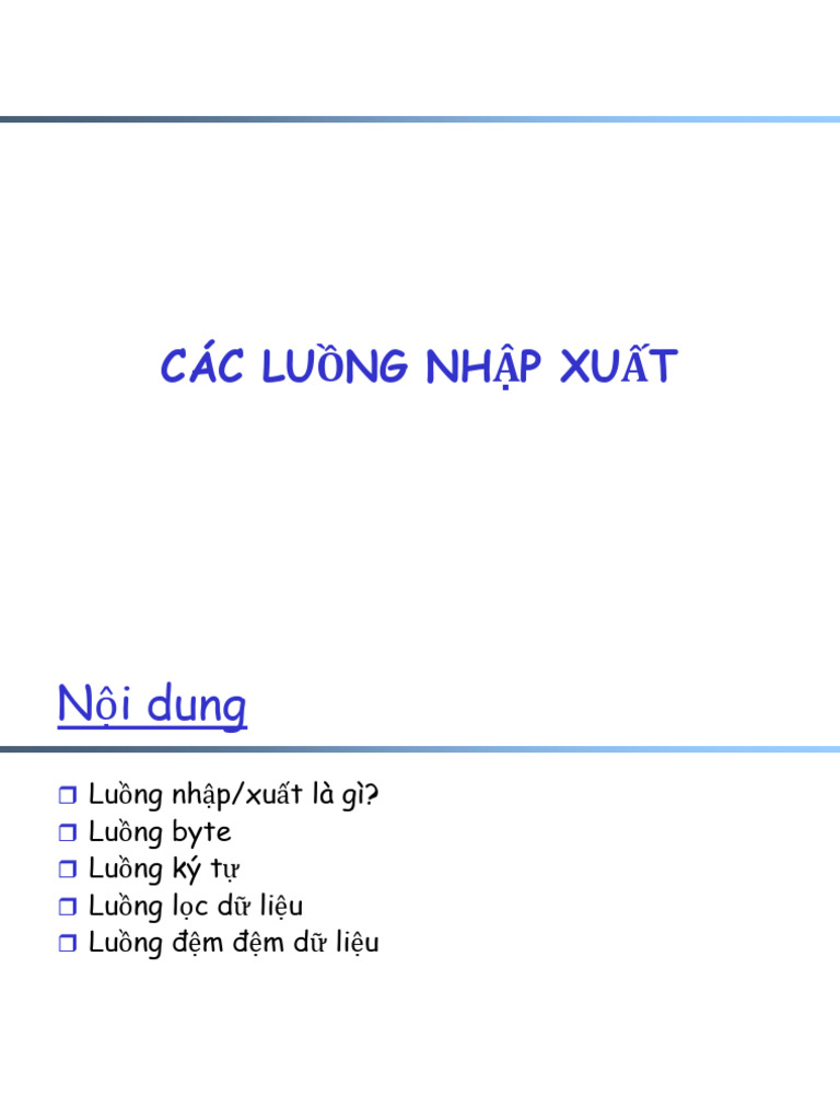 Bai 04 - Cac Luong Nhap Xuat - New | PDF | Encodings | Vietnam