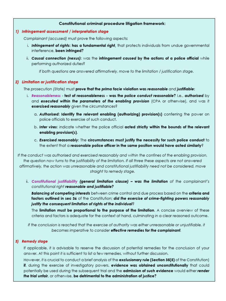 Constitutional Criminal Procedure Litigation Framework | PDF