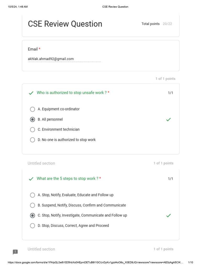 CSE Review Question | PDF