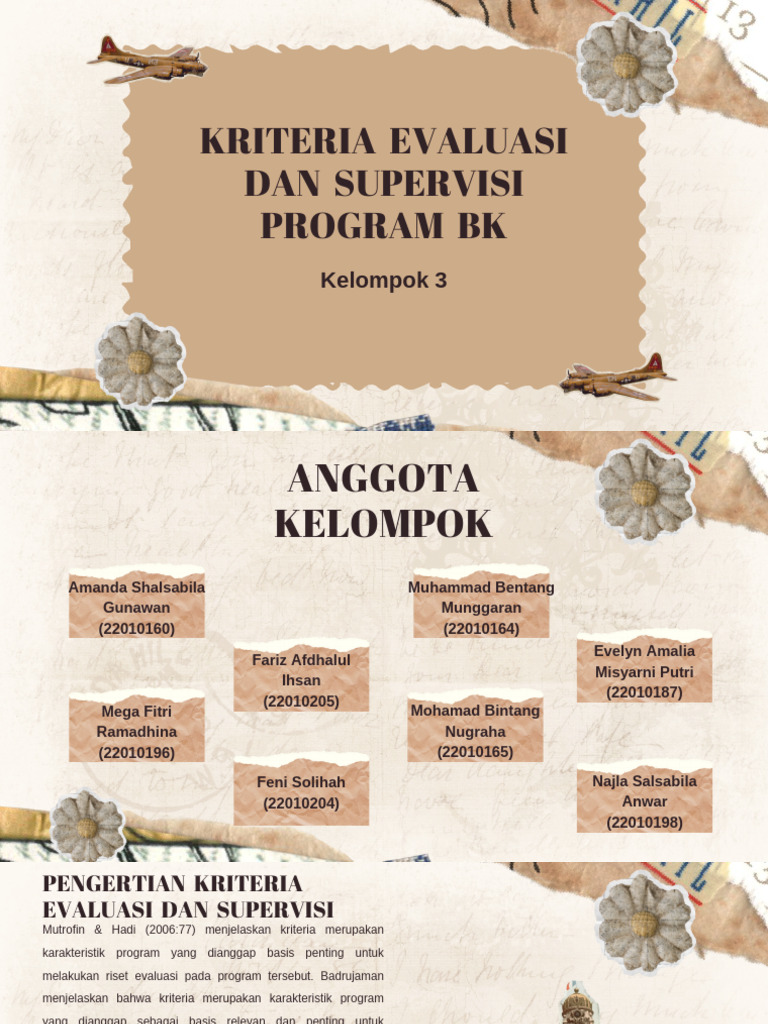 Evaluasi Dan Supervisi Program BK Kelompok 3 | PDF