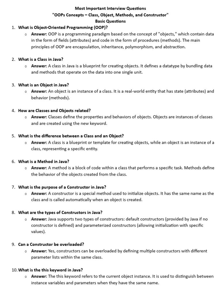 Day - 1 - Interview Questions | PDF