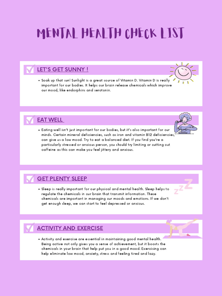 Mental Health Check List | PDF