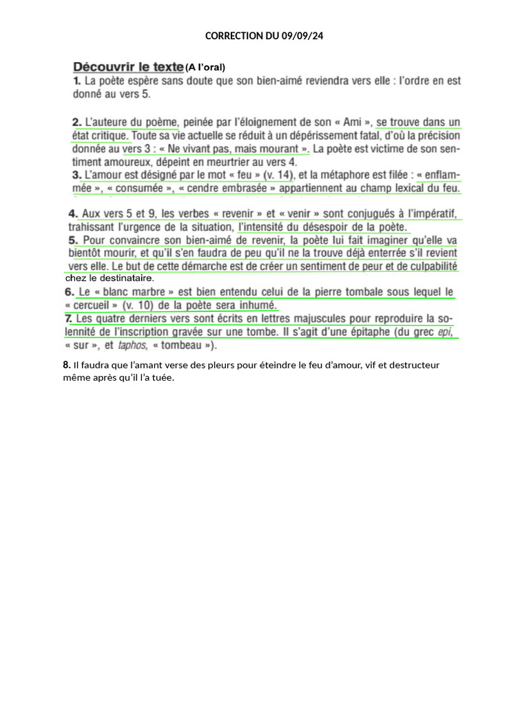 S3 - Une Absence Fatale - Correction (4e) | PDF