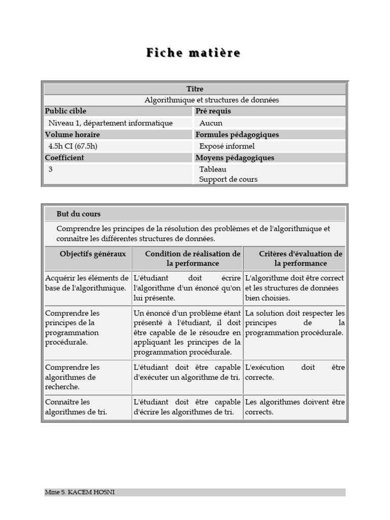 Cours Algo 1 Chap 1 | PDF