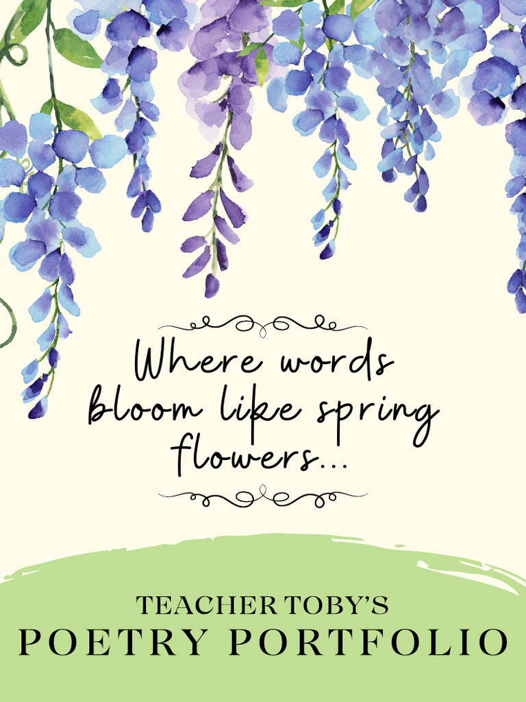 Poetry Portfolio Cover Page Example | PDF