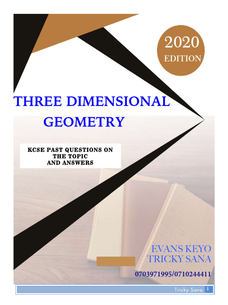 Three Dimensional Geometry Form 4 | PDF