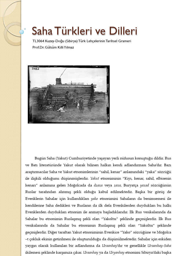 Ders3 - Saha Türkleri̇ Ve Di̇lleri̇ | PDF