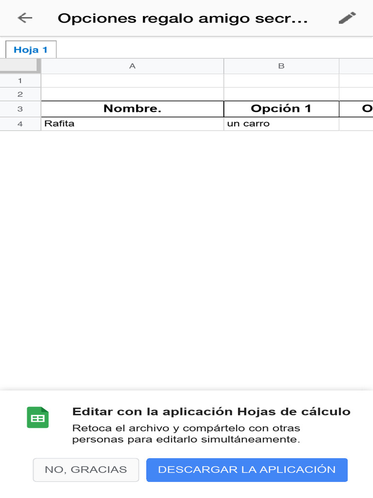 Opciones Regalo Amigo Secreto - Google Drive | PDF