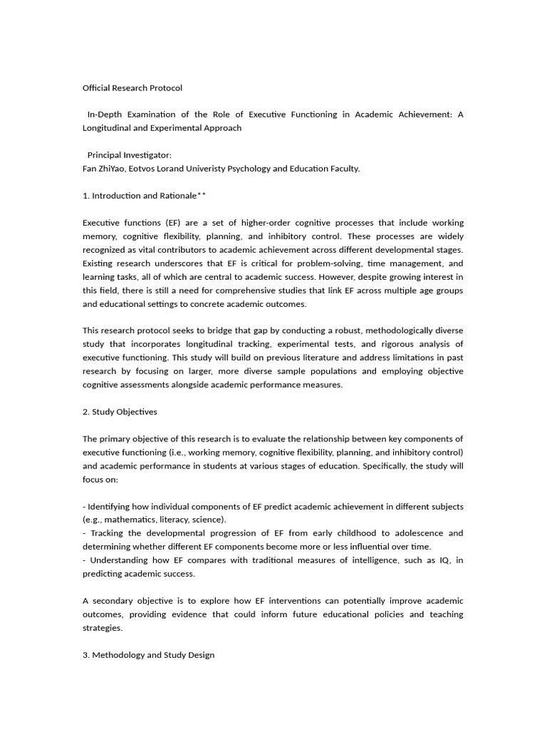 Official Research Protocol 02 | PDF