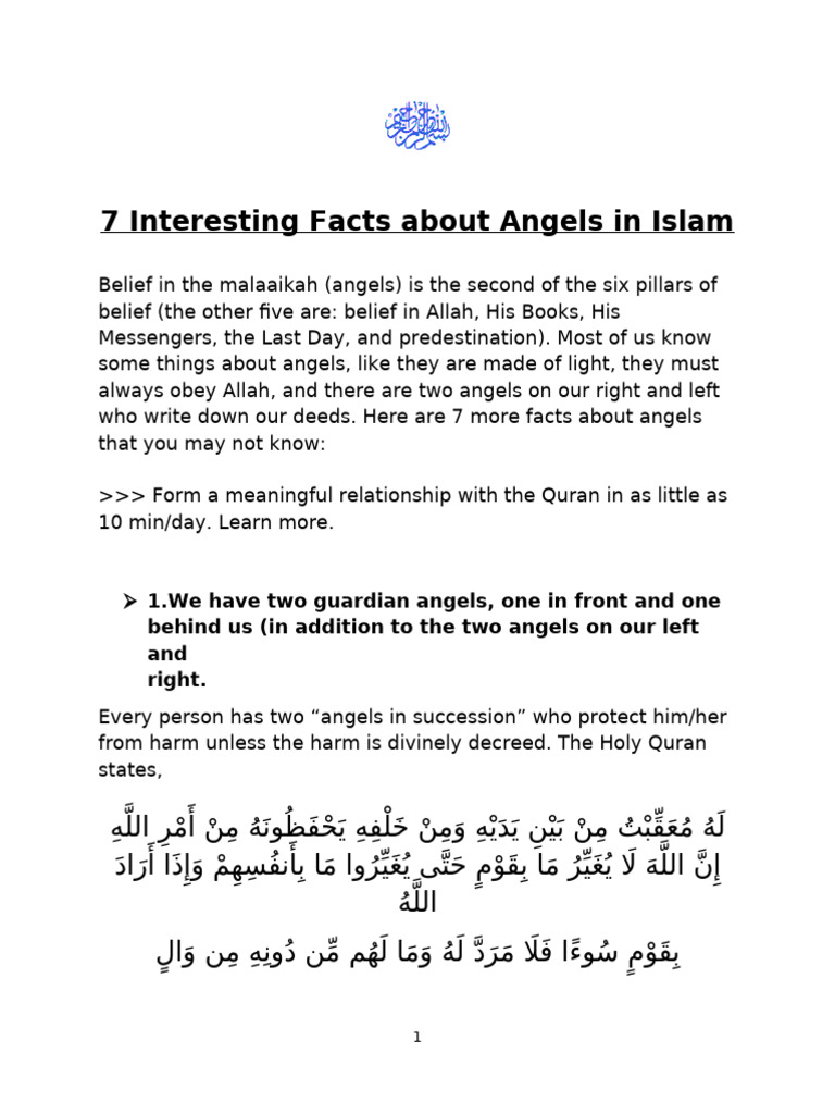7 Interesting Facts About Angels in Islam | PDF