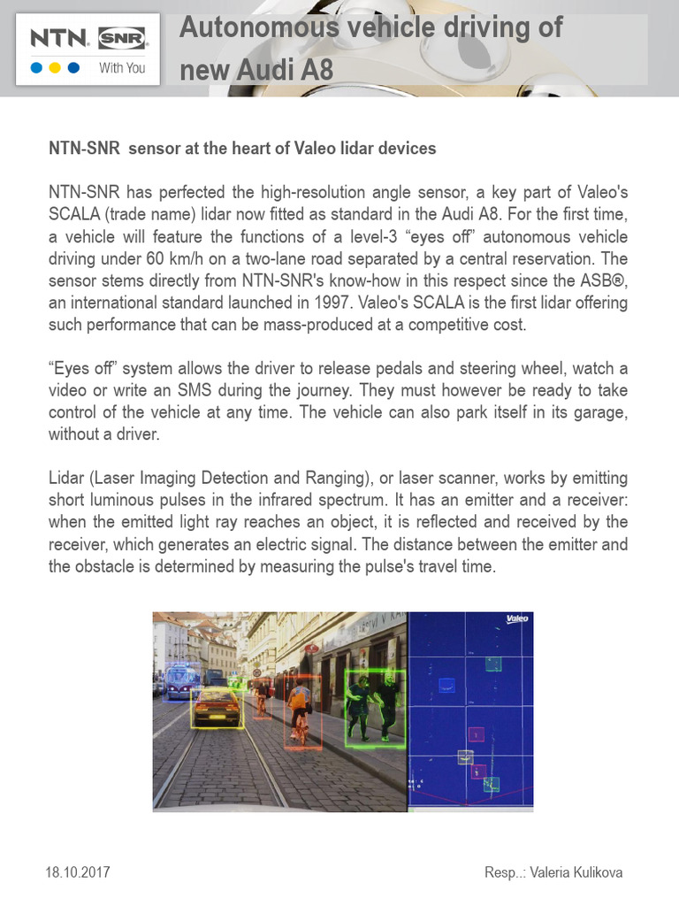 NTN-SNR - PR03 - 2017 Lidar VALEO Eng | PDF