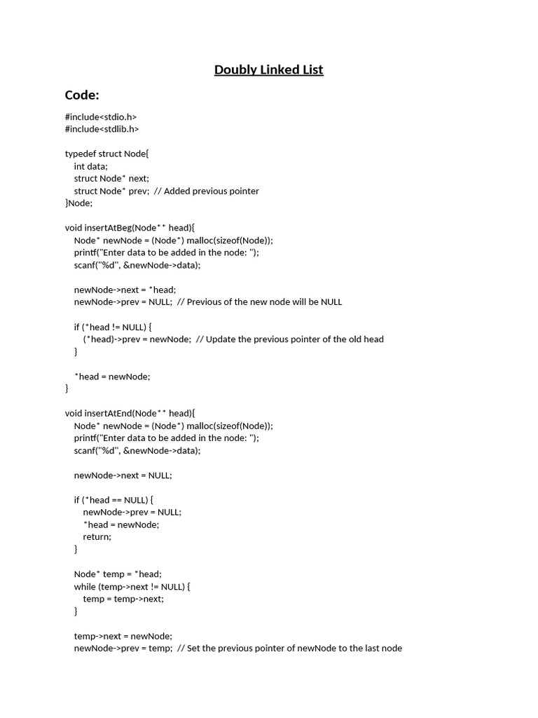 Doubly Linked List | PDF