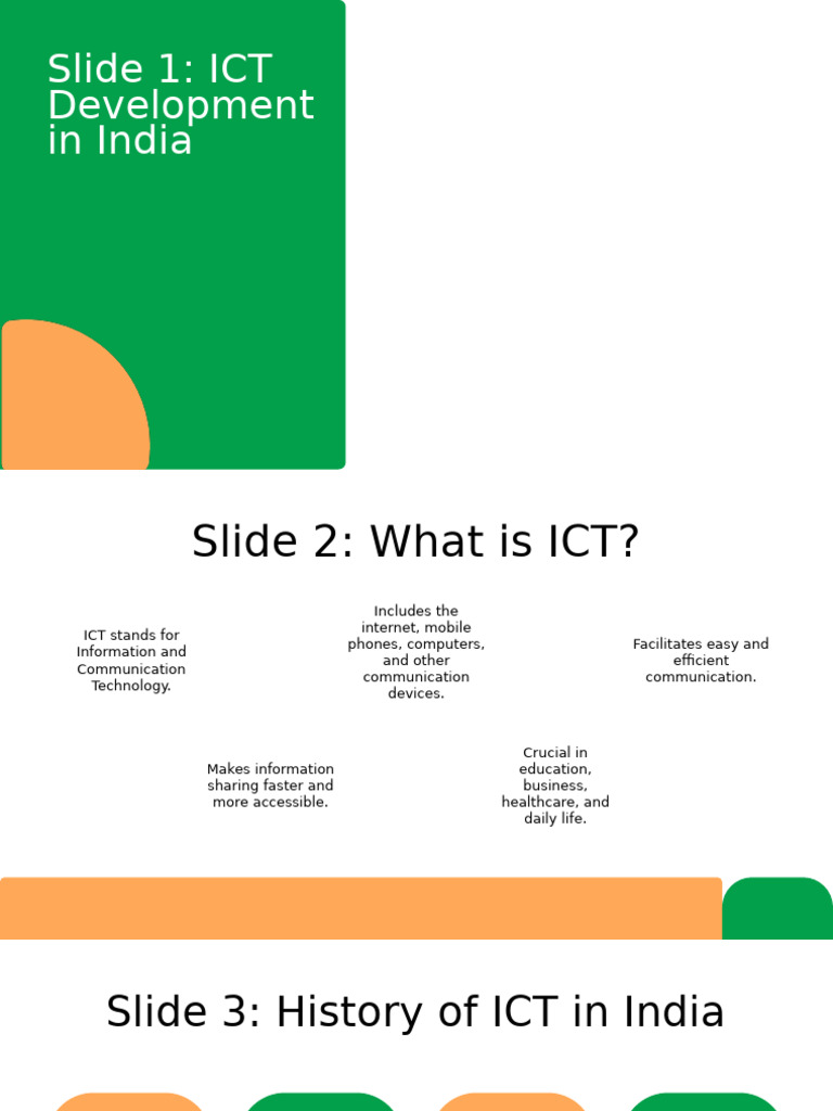 Slide 1: ICT Development in India | PDF