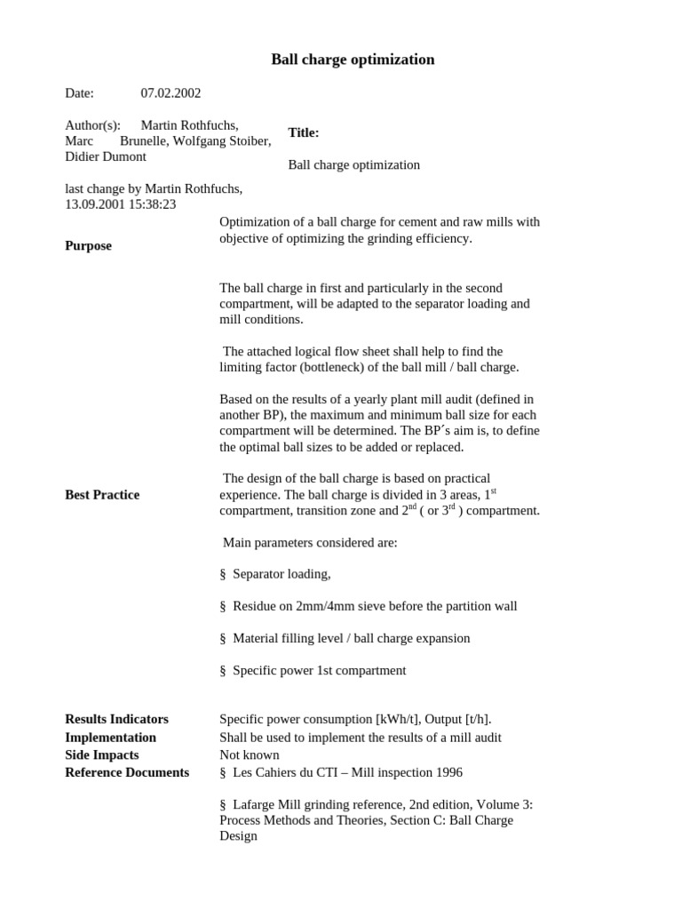 Ball Charge Optimization | PDF