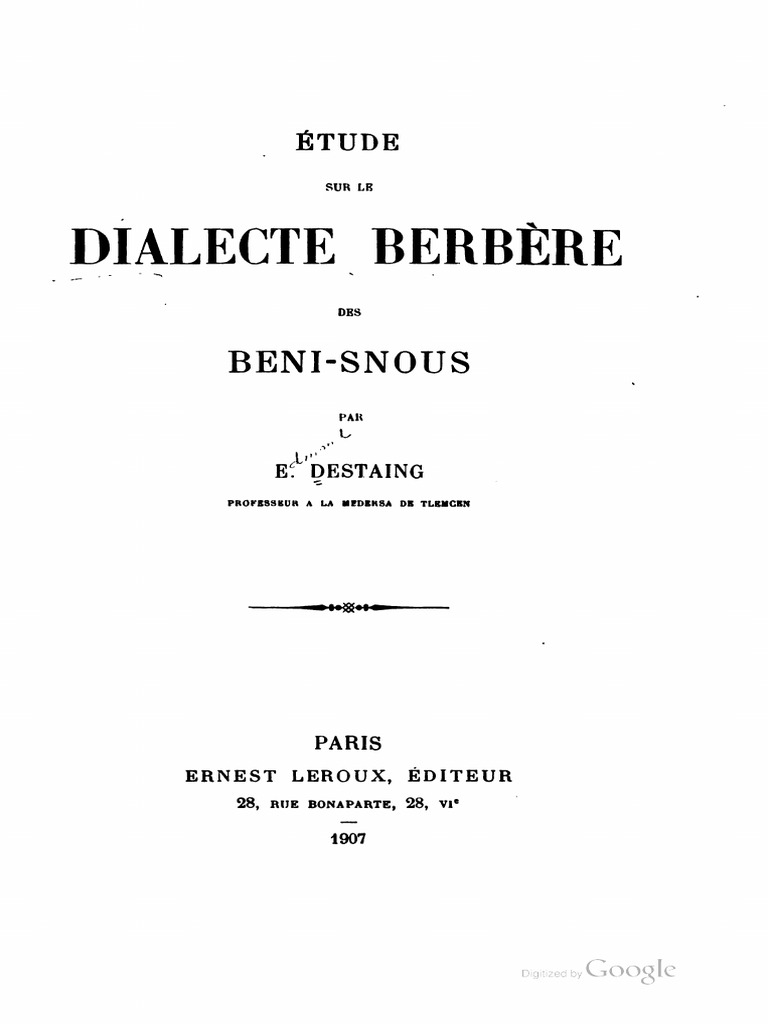 Berbere Beni Snous | PDF