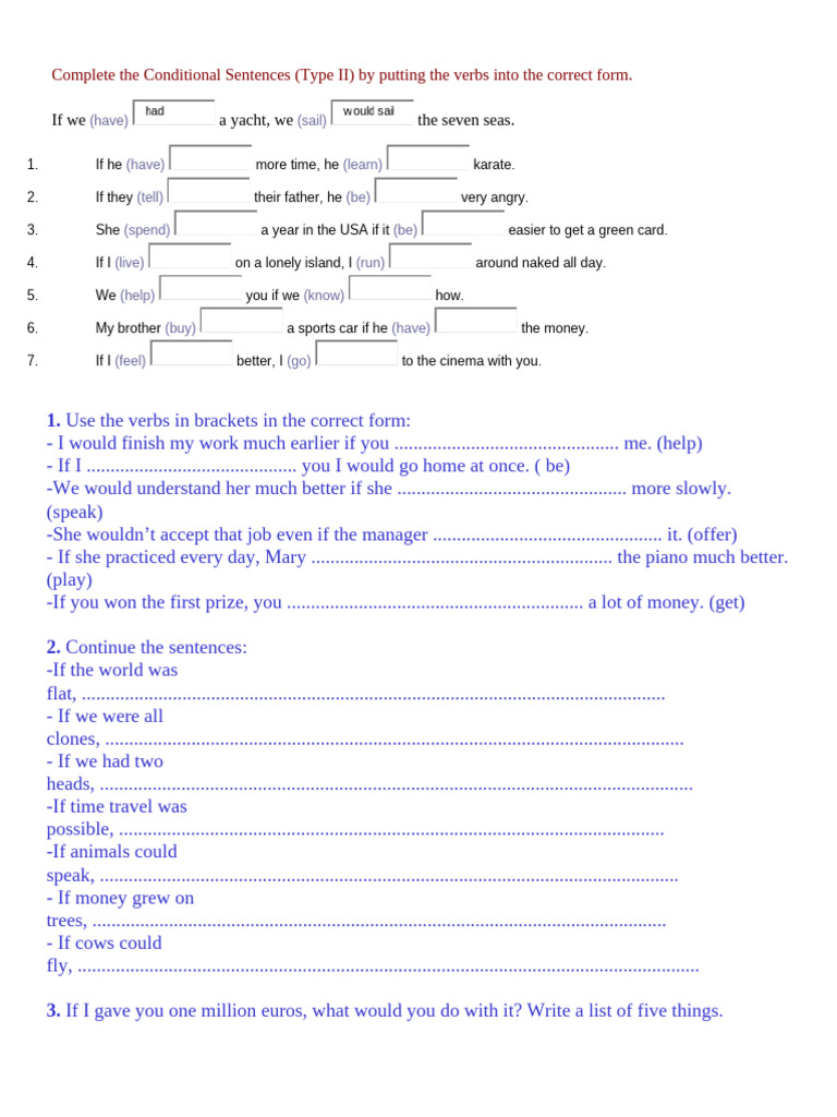 Complete The Conditional Sentences | PDF