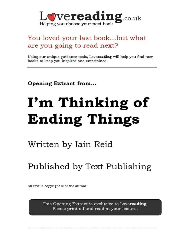 Im Thinking of Ending Things New Extract FINAL | PDF