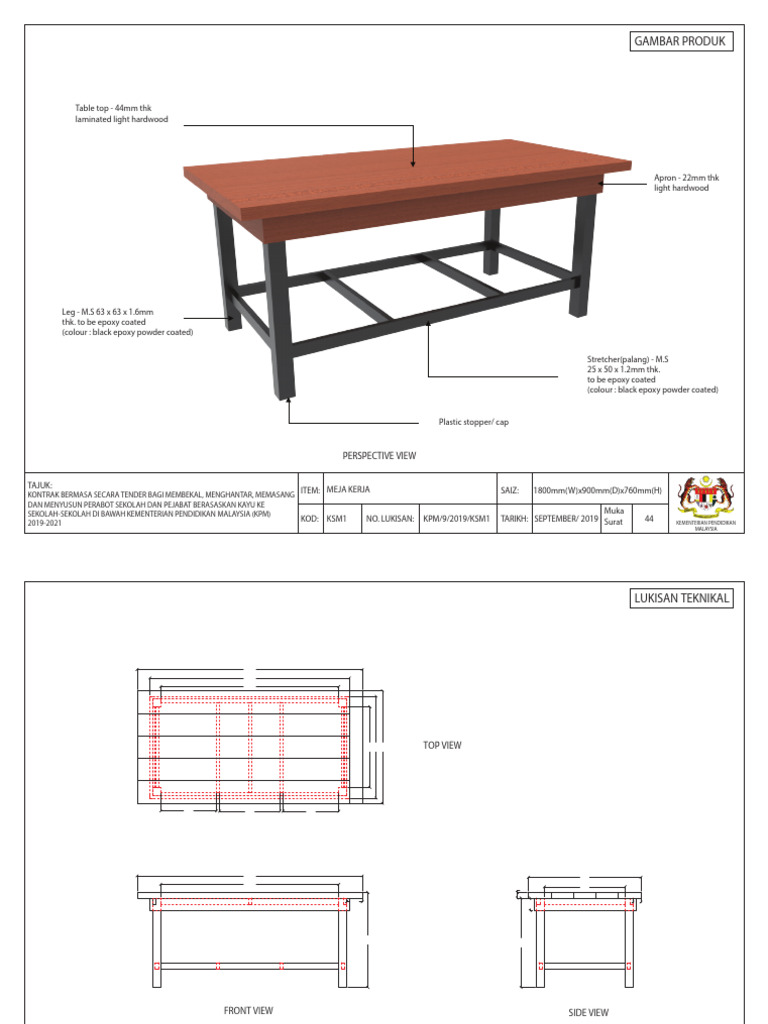 Spesifikasi Meja Kerja | PDF
