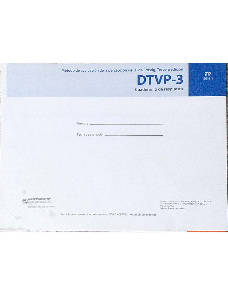 06 Frostig (DTVP-3) - CUADERNILLO DE RESPUESTAS | PDF