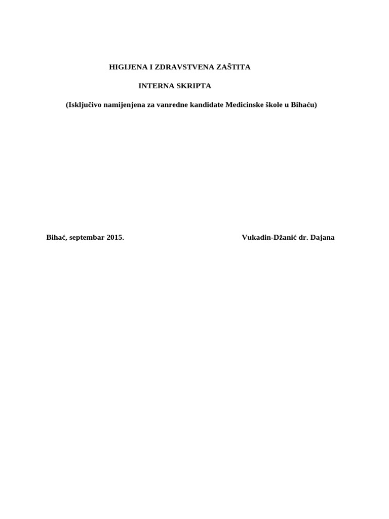 Interna-skripta-Higijena-i-zz--1 | PDF