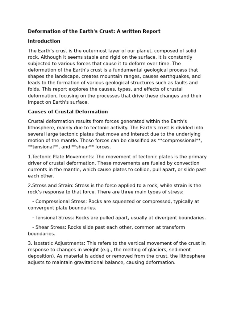 Deformation of Earth Crust | PDF | Fault (Geology) | Science & Mathematics