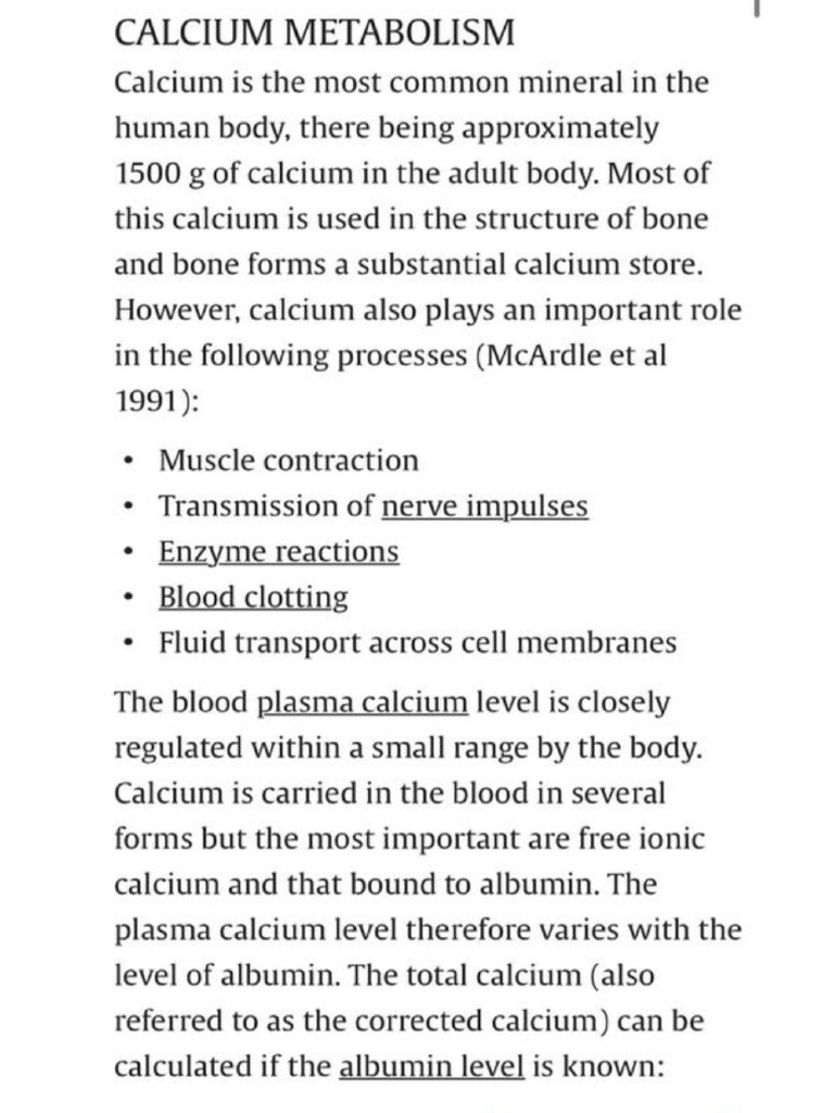Calcium Metabolism and Regulations | PDF