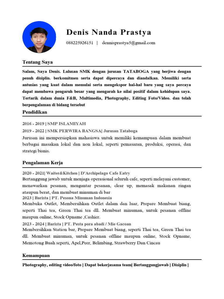 CV Denis - 20240719 - 122909 - 0000 | PDF