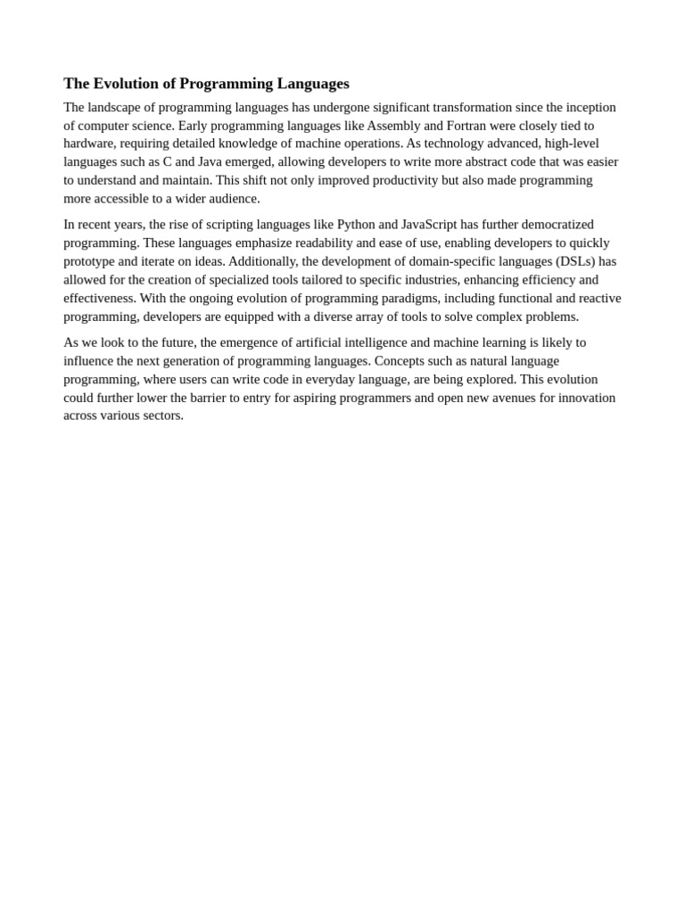 The Evolution of Programming Languages | PDF