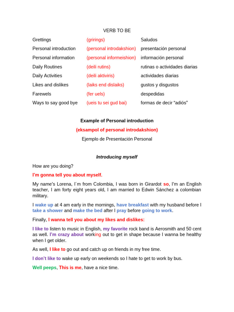 Word de La Clase. Weeks 1, 2, 3, 4, 5, 6 y 7. Le1 Luis Henriquez | PDF