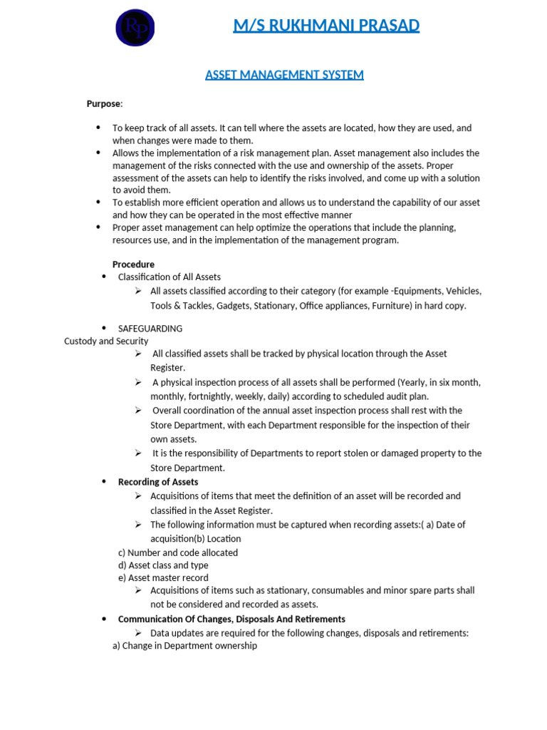 Oec Asset Management System | PDF