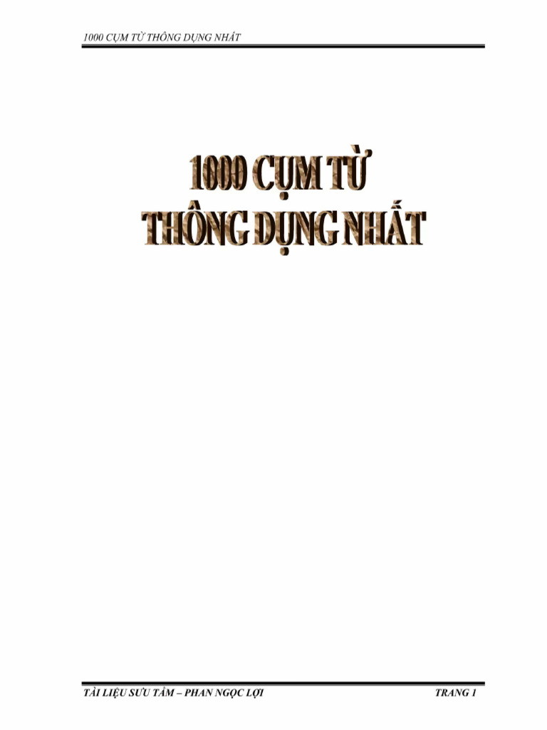 1000 Cum Tu Thong Dung Nhat | PDF