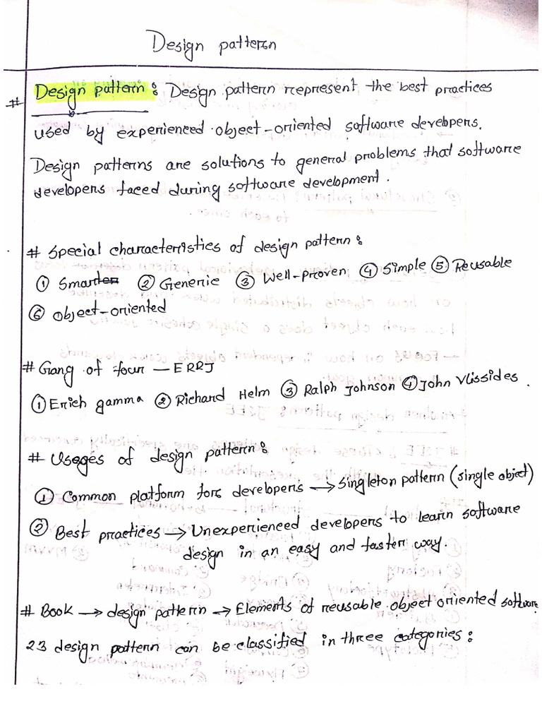 Design Patterns Hand Note | PDF