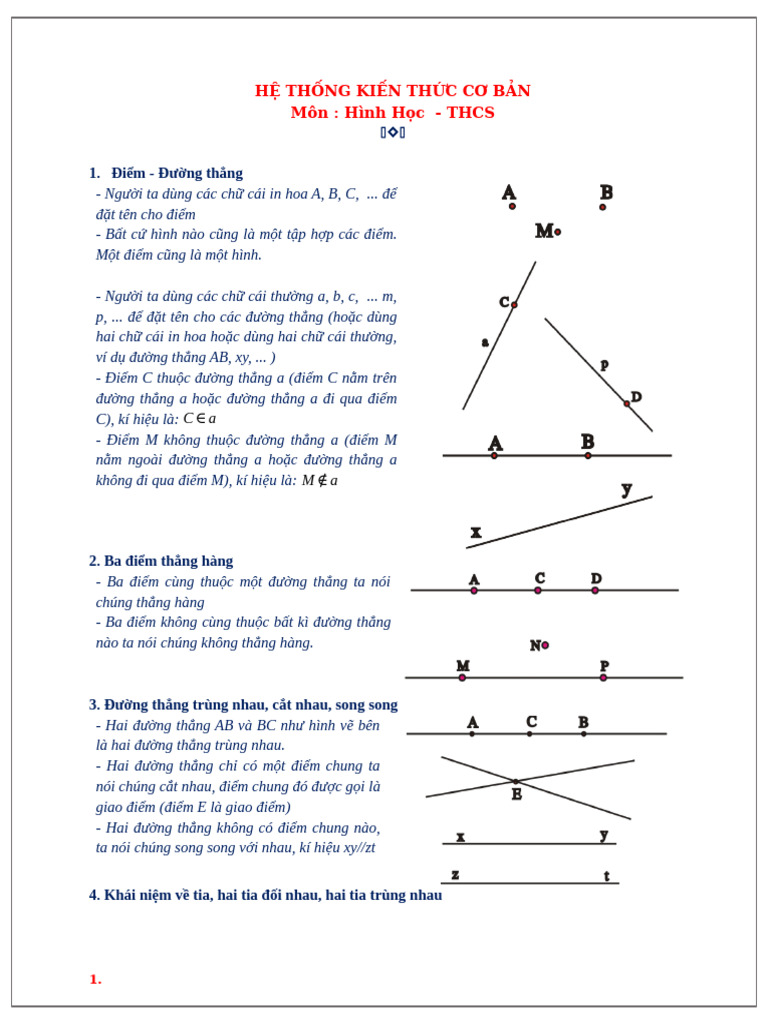 HỆ THỐNG KIẾN THỨC CƠ BẢN -HÌNH HỌC THCS | PDF