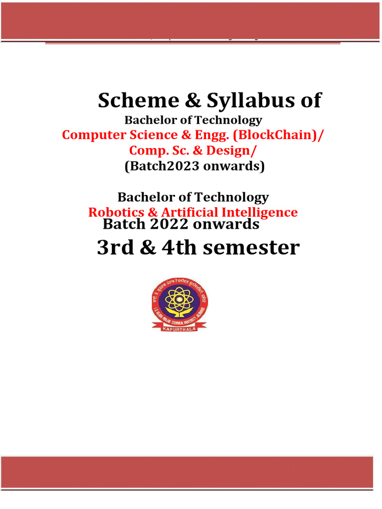 B - Tech - Computer Science Design - Upto 4th Sem - Batch 2023 Onwards | PDF | C++ | Central ...