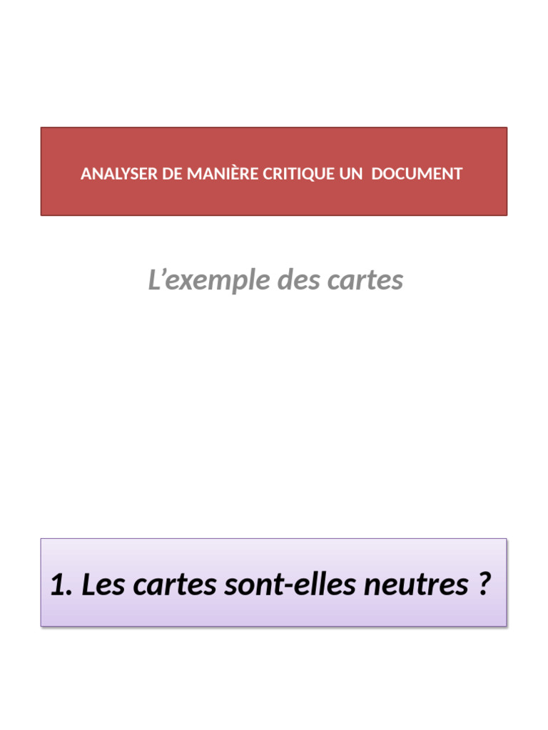 Analyse Critique Des Cartes | PDF
