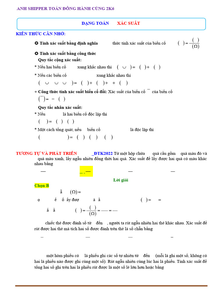 CD23 - (CÂU 37) - XÁC SUẤT - DE | PDF