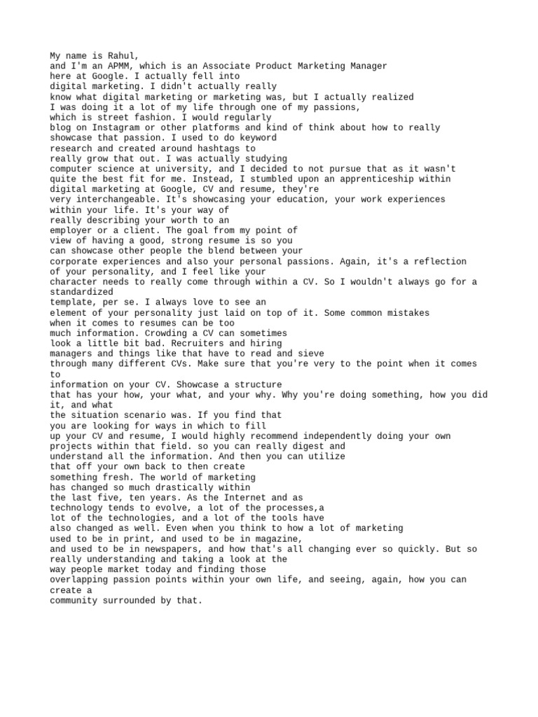 05 - Rahul Resume Tips - en | PDF