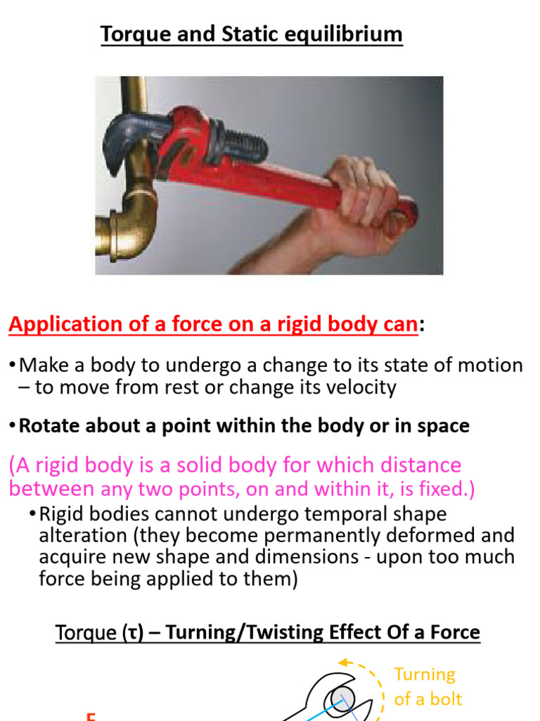 Torque and Static Equilibrium (Slides) | PDF