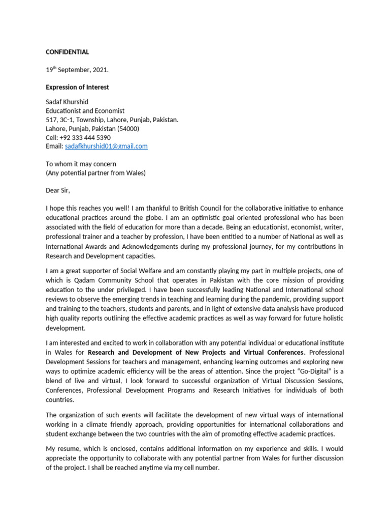 Expression of Interest | PDF