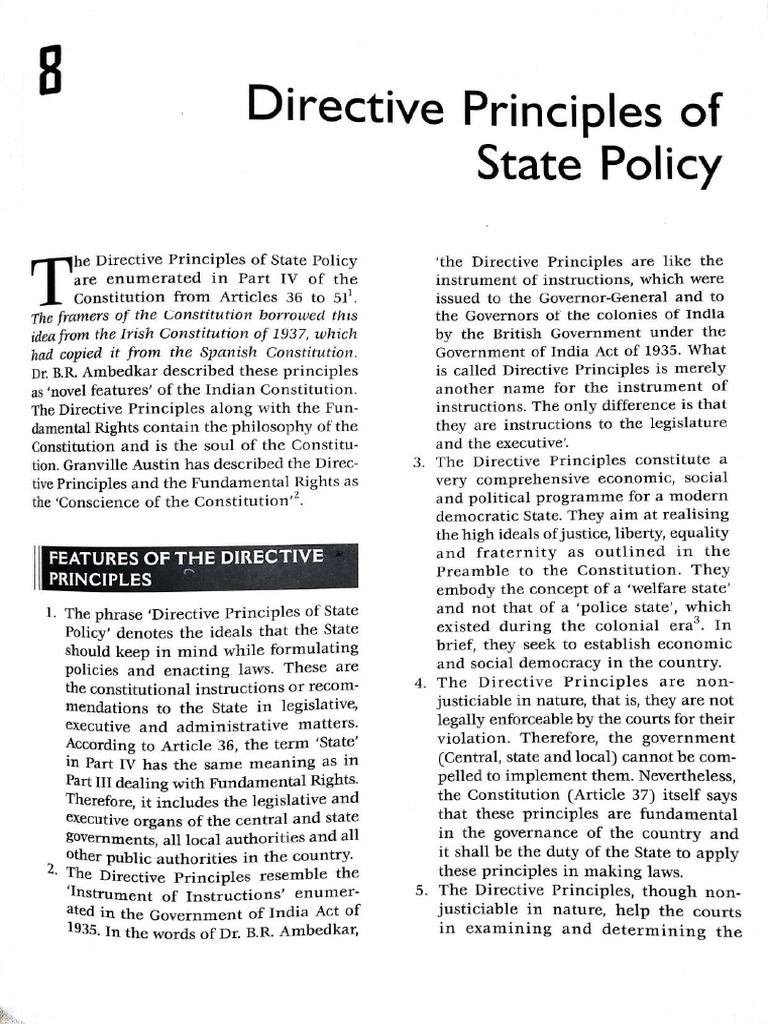 Directive Principles of State Policy English Compressed | PDF