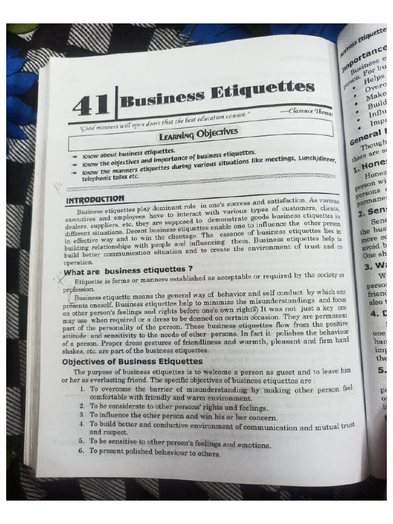 business etiquette unit 2 | PDF