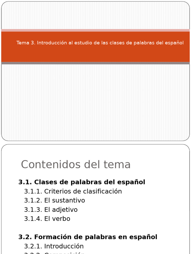 Tema 3.CLASES DE PALABRAS | PDF