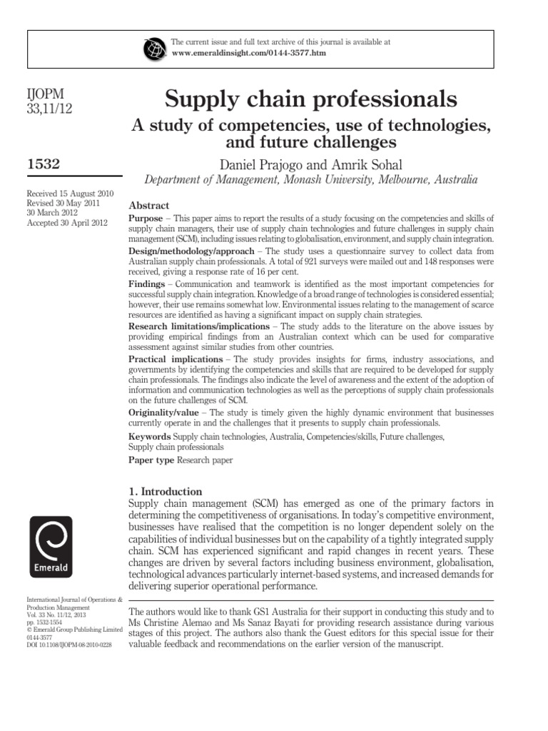 Challenges in Supply Chain Management | PDF | Supply Chain Management ...