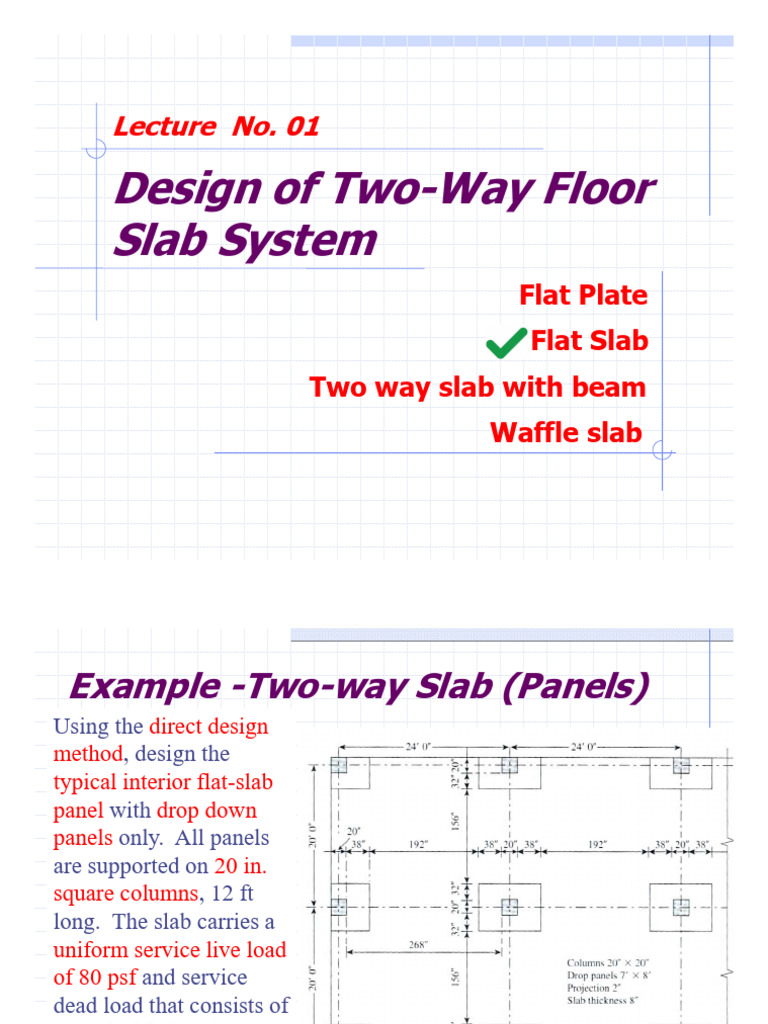 Lecture 1 - Design of Flat Slab With Drop Panel | PDF