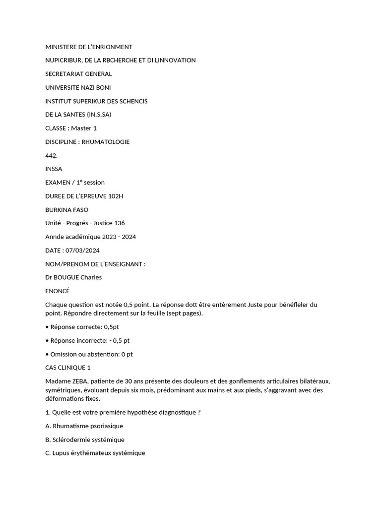 Devoir Samsia[1] Corrige-1 | PDF