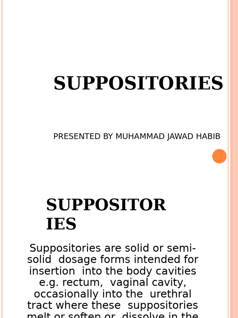 Preparation of Suppositories | PDF